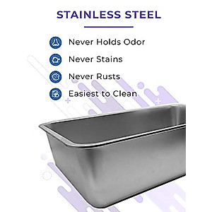 iPrimio Enclosed Sides Stainless Steel Cat XL Litter Box Keep Litter In the Pan - Never Absorbs Odor, Stains, or Rusts - No Residue Build Up - Easy Cleaning Litterbox Designed by Cat Owners - Patented