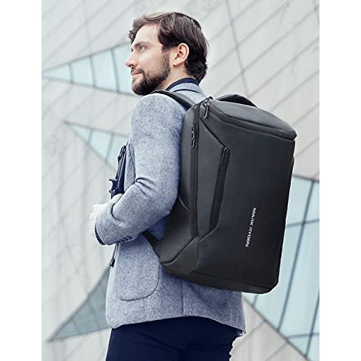 MARK RYDEN Water-proof Business laptop Backpack Fits 17.3'' Laptop&Chest Bag Slim Crossbody Bag Waterproof Cycling Travel Daypack