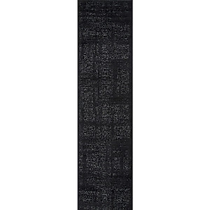 nuLOOM Arlena Vintage Traditional Area Rug - 2x12 Runner Rug Modern/Contemporary Black/Grey Rugs for Living Room Bedroom Dining Room Entryway Hallway Kitchen