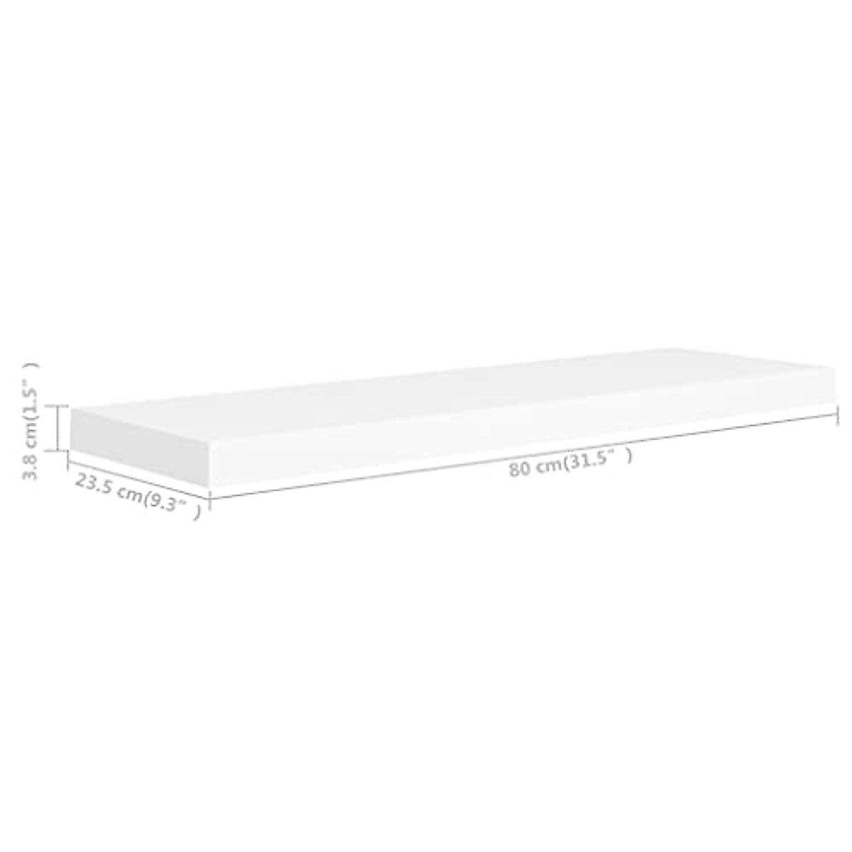 homiuse 2 Pack Floating Shelves 31.5" Wall Shelves for Bathroom Shelf Decor Floating Shelf Bracket Wall Mounted Shelves for Bedroom Hanging Shelves for Wall Storage Small Shelf White Shelves MDF