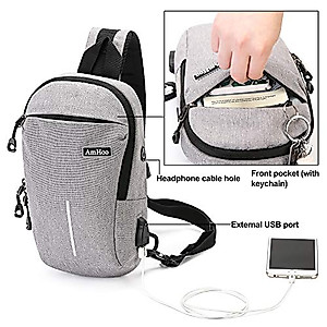 AmHoo Sling Backpack Anti Theft Waterproof Crossbody Bag Fashion Daypack Blue