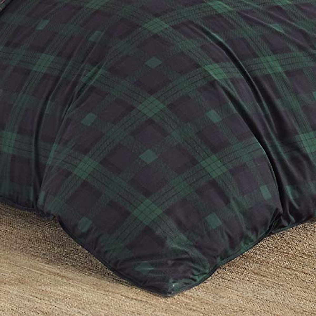 Eddie Bauer - Queen Duvet Cover Set, Reversible Cotton Bedding with Matching Shams, Plaid Home Decor with Button Closure (Woodland Tartan Green, Queen)