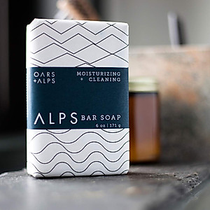 Oars + Alps Moisturizing Men's Bar Soap, Dermatologist Tested and Made with Clean Ingredients, TSA Approved, 1 Pack, 6 Oz