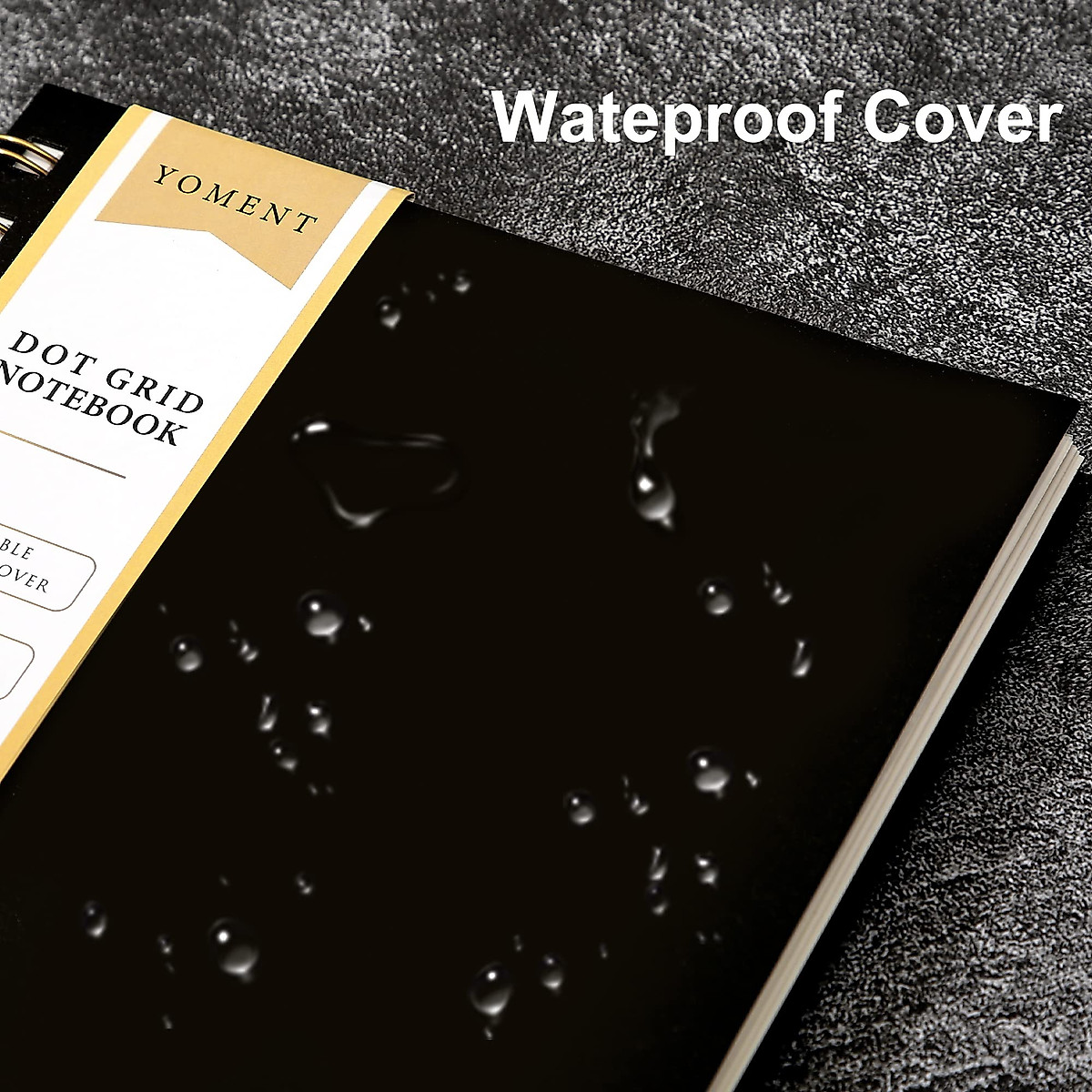 Dot Grid Spiral Notebook A5 Spiral Bullet Dotted Journal 160 Pages Thick Dot Paper Notebooks Plastic Hardcover Spiral Notebook 5x7 Wire Bound Notebooks for Note Taking School Office Supplies,Black