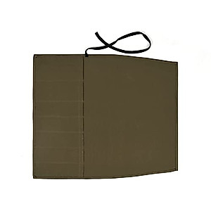 Knife Roll Portable Bag Travel Carrier Bag with 7 Slots Kitchen Cooking Tools And Utensils Wrap Bag Wallet Multi-Purpose Brush Roll Bag (Olive, Canvas)