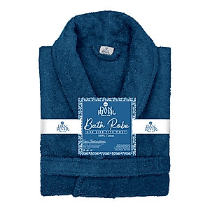 DAN RIVER Premium Cotton Terry Robes for Women and Men, Ultra Soft bathrobe with Adjustable Waist Belt and Pockets Pack of 1