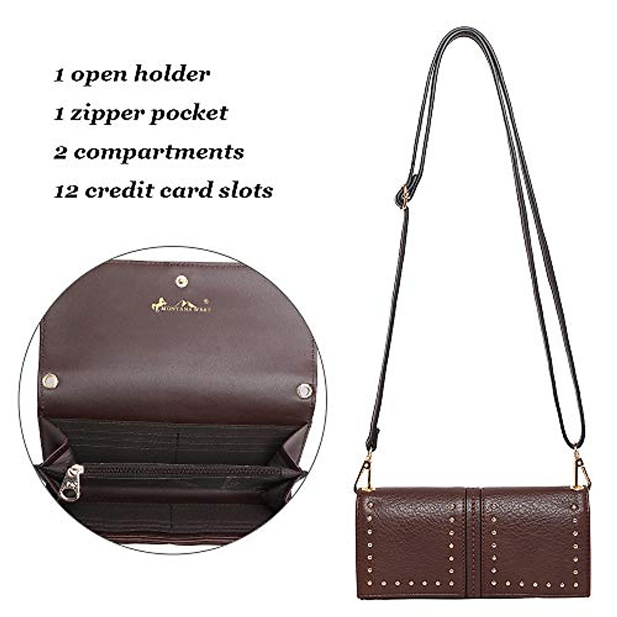 Montana West Large Leather Hobo Handbag for Women Studded Shoulder Bag Crossbody Purse MWC-1001WBZ