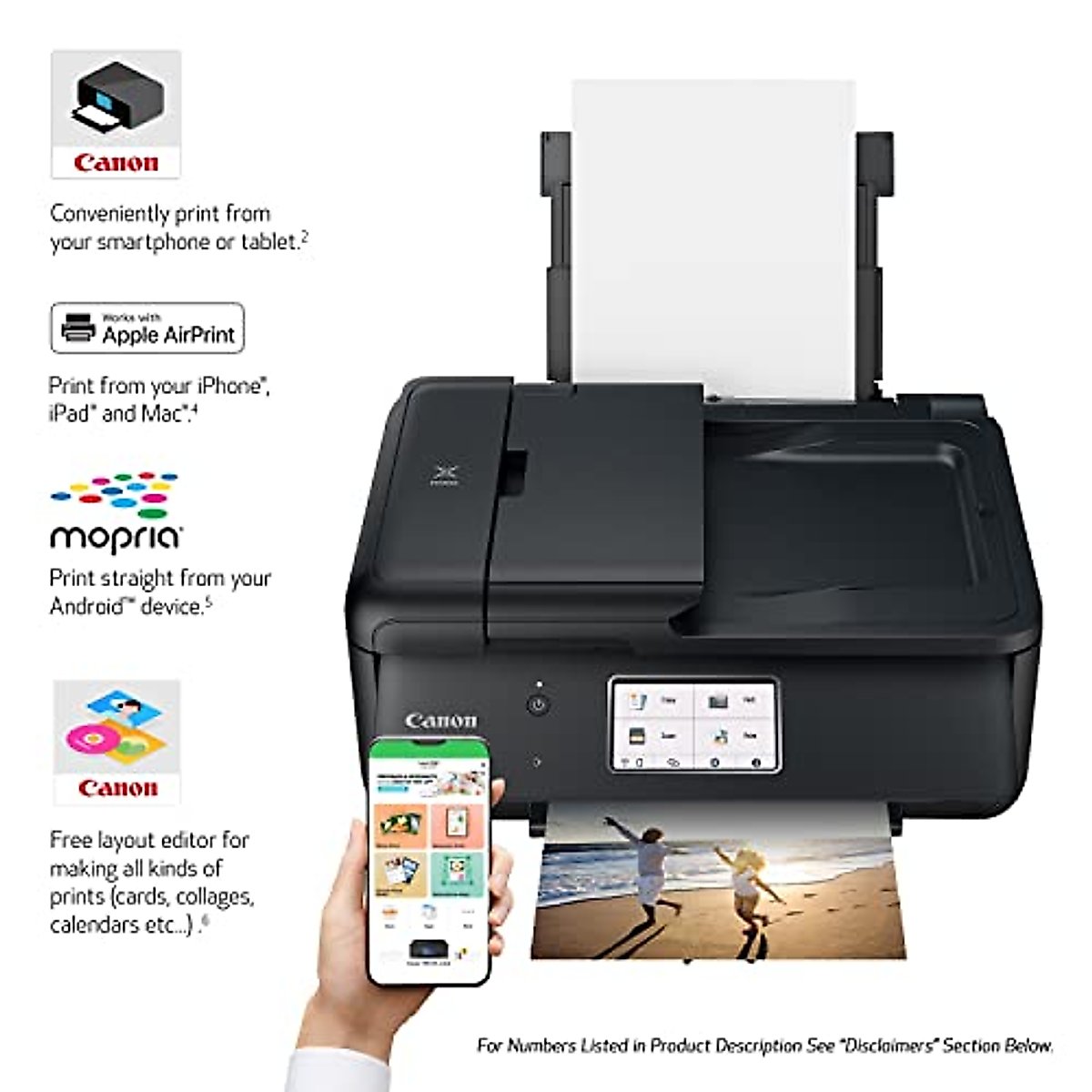 Canon TR8620a All-in-One Printer Home Office | Copier |Scanner| Fax |Auto Document Feeder | Photo and Document | Airprint (R) and Android, Black