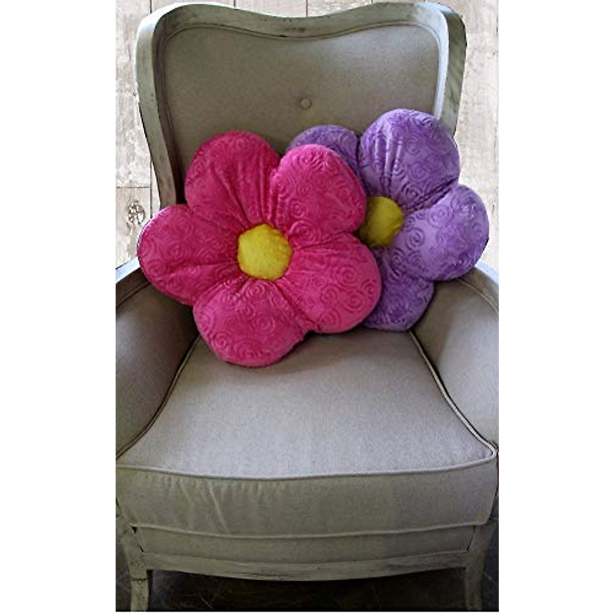 Adorable 15" Minky Flower Pink Throw Pillow