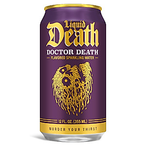 Liquid Death, Doctor Death, Soda-Flavored Sparkling Water, 12-Pack (12oz Cans), Low Calorie & No Artificial Sweeteners