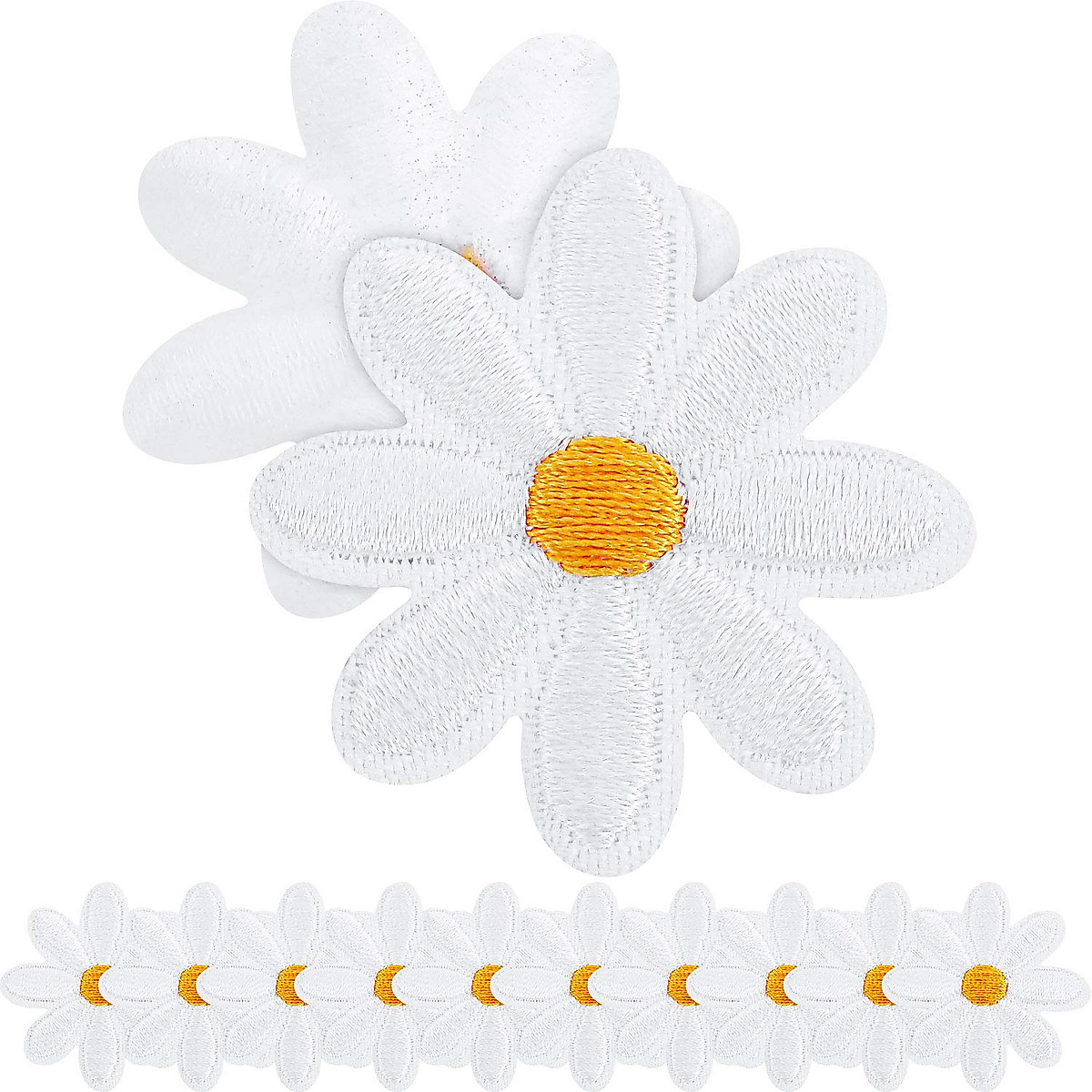 20 Pieces Daisy Flower Patch Clothing Iron On Patches Appliques Delicate Embroidered for DIY Decoration T-Shirt Backpack Hoodies Shoes Bags 1.38 Inch