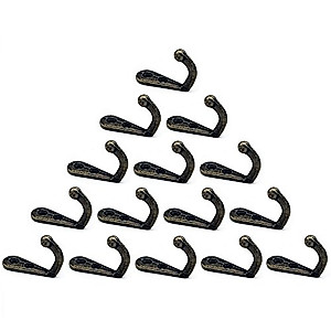 Richohome 15 Pcs Bronze Vintage Wall Mounted Small Single Hook Hangers