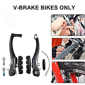 Chooee Bike V-Brake Pads, Bicycle 55mm Brake Blocks Set, 2 Pairs Universal Brake Shoes, Black