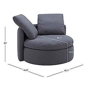 Amazon Brand – Stone & Beam Alende Deep Swivel Living Room Accent Chair, 46''W, Graphite Grey