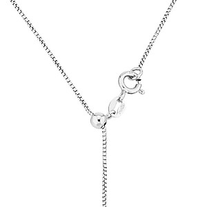 Miabella 925 Sterling Silver or 18Kt Yellow Gold Over Silver Italian 1mm Adjustable Solid Thin Bolo Box Chain Necklace for Women/Slider Chain 14-24 Inch/Made in Italy (sterling silver)