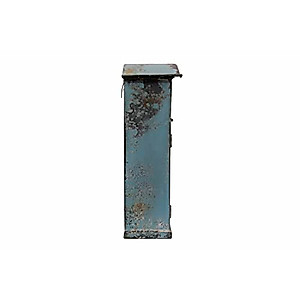 Creative Co-Op Distressed Blue Embossed Tin "Mail" Box
