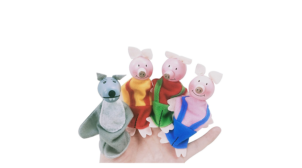 4PCS Three Little Pigs Finger Puppets for Kids