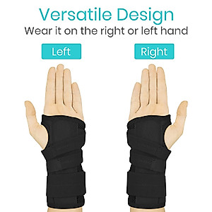 Vive Carpal Tunnel Wrist Brace (Left or Right) - Arm Compression Hand Support Splint - for Men, Women, Kids, Bowling, Tendonitis, Arthritis, Athletic Pain, Sports, Golf - Universal Adjustable Fit