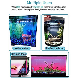 MingDak Fish Aquarium Tank Light - Aquarium Background Light with Timer Auto On/Off,Wireless Remote Control,RGB Colored Changing, Underwater Submersible LED Light,7.5 inch 9 LEDs