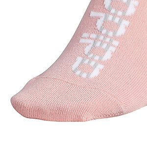 adidas Women's Superlite Linear Super No Show Socks (6-Pair), Glory Pink/White/Clear Onix Cool Light Heather Grey/Glory Pink/White, Medium