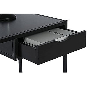 AZXY Computer Desk with Storage Drawer, 42” Home Office Desk Metal Frame, Drawing Table Writing Study Workstation for Men Women, Made of Excellent Environmentally Friendly Plates (Black)