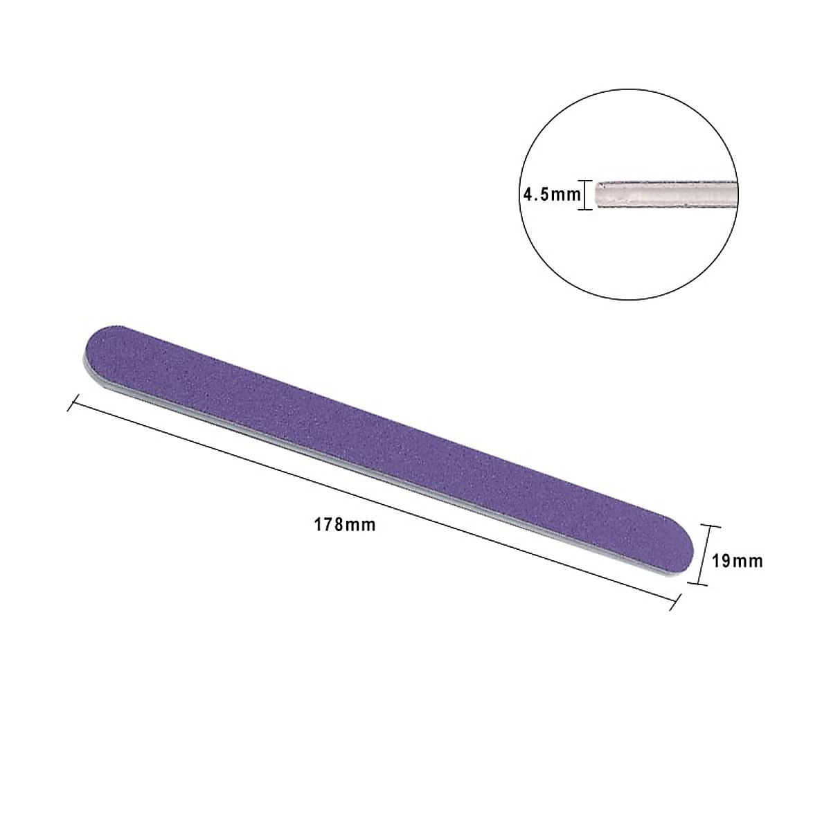 Bzbuy Nail File 50 PCS Professional Double Sided 100/180 Grit Nail Files Emery Board Purple Manicure Pedicure Tool and Nail Buffering Files