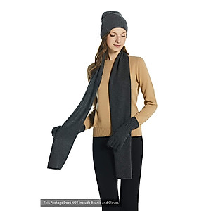 EURKEA 100% Cashmere Winter Scarf in Solid Colors with Gift Box for Women, Warm & Soft & Lightweight, Gift Ready