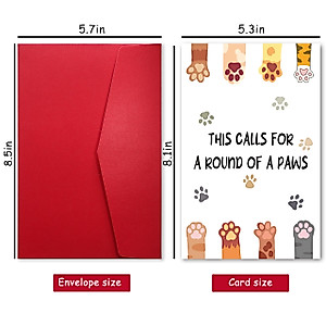 Funny Graduation Card for Friends, Cute Paws Congratulations Card for Him Her, New Job Card