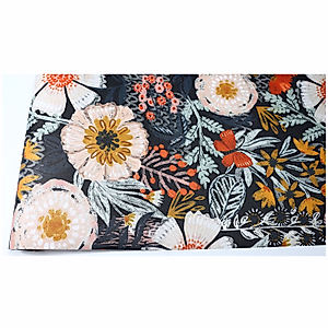 HAOKHOME Boho Peel and Stick Wallpaper Floral Wall Paper Removable for Bedroom Navy/Pink/Orange Contact Paper 17.7in x 9.8ft