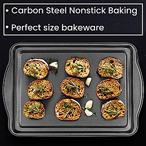 DecorRack Non-Stick Baking Sheet, 15 x 10 Inch Jelly Roll Pan and Cookie Baking Tray, Heavy Duty Bakeware For Oven (Pack of 1)