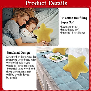 AUCOOMA Star Plush Pillow, Star Shape Stuffed Toy Soft for Kids Yellow 15.7 Inch