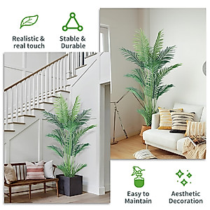 HAIHONG 4.5FT Artificial Palm Tree,Faux Areca Palm Plant with Real Touch Leaves and Adjustable Branches,Fake Tropical Palm Tree for Home Office Indoor Outdoor Modern Decoration
