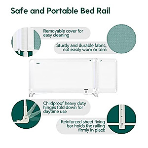 Babelio Toddler Bed Rails, Guardian 39"-51" Extendable Guard for Toddlers, Kids & Elderly Adults, 22.5" Tall Baby Side Rails Crib Twin /Queen /Full /King Size, CPSIA Certified (Gray)