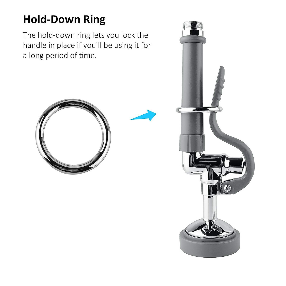 IMLEZON Pre Rinse Sprayer Commercial Sink Faucet Spray Valve Chrome Finished (Grey)