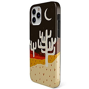 Casely Case Compatible with iPhone 14 Pro Max | Compatible with MagSafe | Desert Nights | Cactus & Moon Western Colorblock Case