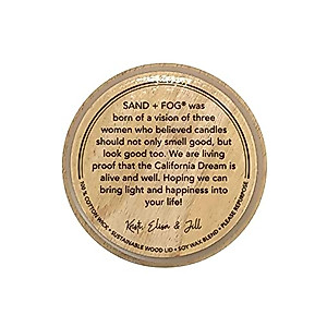 Sand + Fog Tahitian Vanilla Scented Candle, Large Triple Wick, 25 Oz (White)
