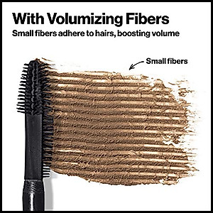 REVLON ColorStay Brow Fiber Filler, Longwearing & Volumizing Waterproof Eyebrow Gel, 305 Dark Brown, 0.23 fl. oz.