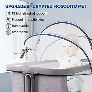 Beberoad Love Bassinet Mosquito Net Cover for Baby Bassinet Cover to Keep Cats Out Mosquito Net for Bassinet/Bedside Sleeper/Travel Cribs (White)