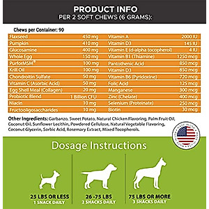 Googipet 10 in 1 Dog Multivitamin with Dog Probiotics for Gut Health, Dog Vitamins and Supplements with MSM & Glucosamine for Dogs Hip & Joint Support - Chondroitin & Omega 3 Fish Oil for Skin & Coat
