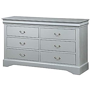 Acme Furniture Dresser with 6 Storage Drawers, Grey