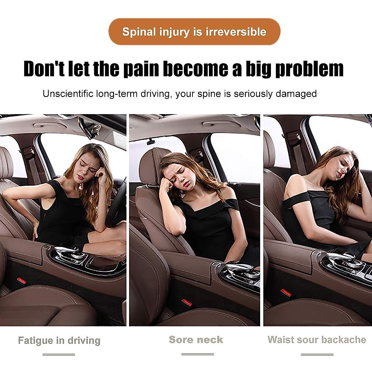 Newgam Car Pillow - Car Neck Pillow for Neck Pain Relief and Cervical Support,Car Seat Neck Pillow with 100% Pure Memory Foam and Washable Cover,Car Headrest Pillow Black