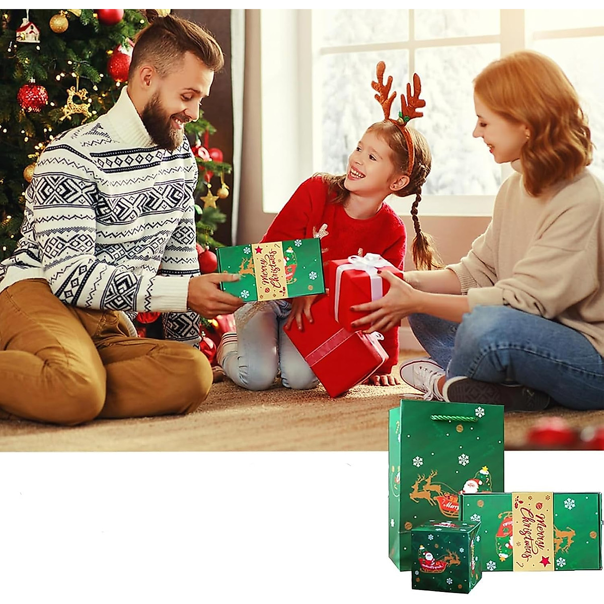 Surprise Box Gift Box for Money, Surprise Gift Box Explosion,Pop Out Money Gift Box,Pop Up Money Box for Cash Gift,Seeroze Surprise Gift Box Christmas,Surprise Gift Box Set (Christmas,12 Pages green)