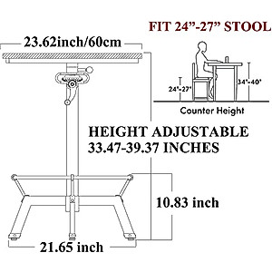 BOKKOLIK Industrial Bar Set Vintage Bar Table(33-39inch) and Set of 2 Rustic Bar Stools with Backrest(24-27inch) for Kitchen Dinning Room Coffee House