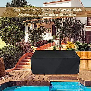 Iptienda Patio Furniture Covers, Outdoor Furniture Cover Waterproof 3-Seater Sofa Cover Fit Patio Furniture 64" Wx26 Dx35 H