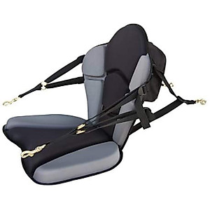 GTS Expedition Molded Foam Kayak Seat - Standard Zipper Pack Comfortable Padded Kayak Canoe Boat Seat Fishing Seat Super Supportive Lumbar Support, Comfortable Kayak Adjustable Backrest