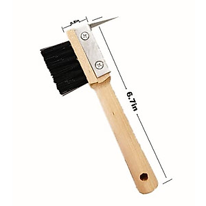 Ueemph Hoof Picks for Horses,Wooden Handle Hoof Pick with Brush，Sturdy and Durable，Excellent Texture， (1 Pieces)