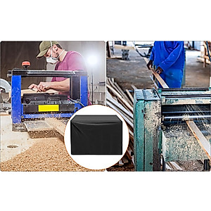 QWORK Universal Planer Dust Cover, Table Saw Cover, Miter Saw Cover, Protect Against Sawdust and Wood Chips, 28.3" x 24.4" x 19.6", Black, Fits Most Planer, Bench Drill Press