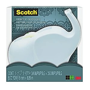 Scotch Desktop Tape Dispenser, Elephant Dispenser, 3/4 in x 350 in (C43-ELPHT), Gray