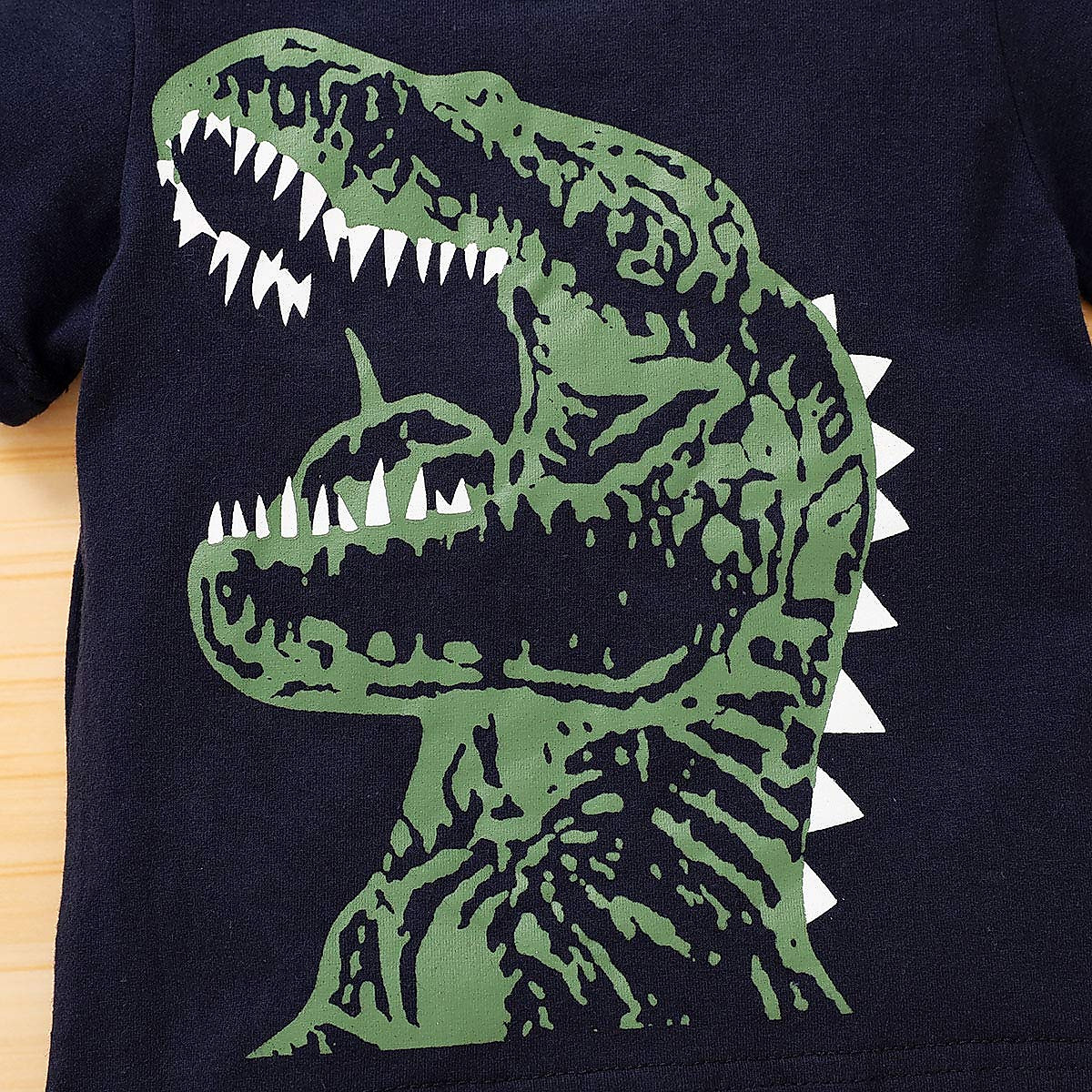 SEVEN YOUNG Toddler Baby Boy Summer Clothes Dinosaur Printed Short Sleeve T-Shirt Top + Short Pants 2pcs Boys Outfit Set (Green, 4-5 Years)