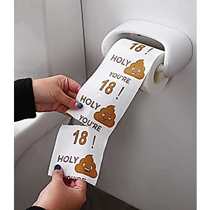 Happy 18th Birthday Gifts for Boys Son and Girls - 3-Ply Funny Toilet Paper Roll, 18th Birthday Toilet Paper Gag Funny Birthday Gift Novelty for 18 Birthday Party Decorations Eighteenth Party Supplies